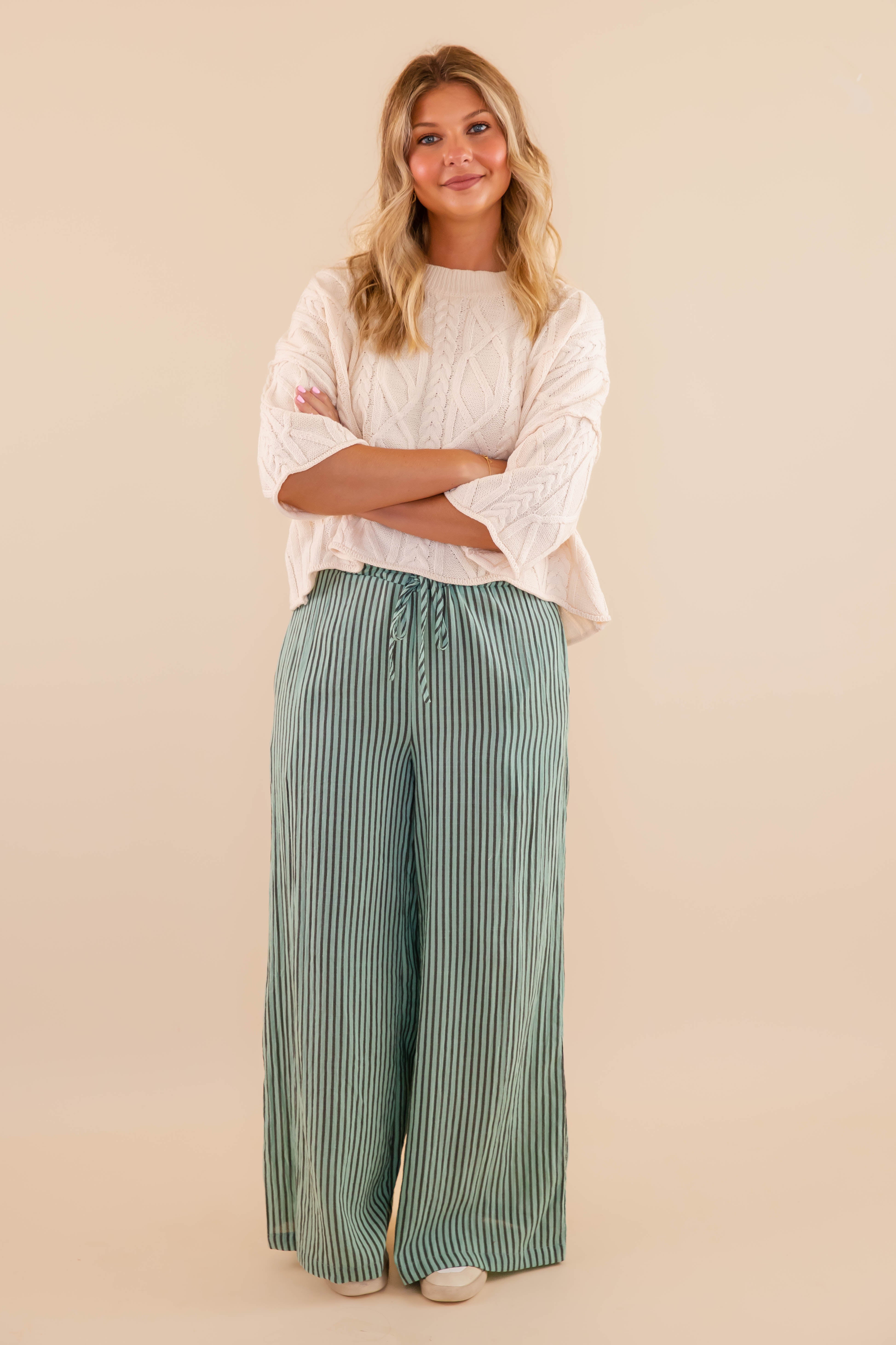 Light Weight Striped Pants- Comfortable Travel Pants- Work Appropriate ...