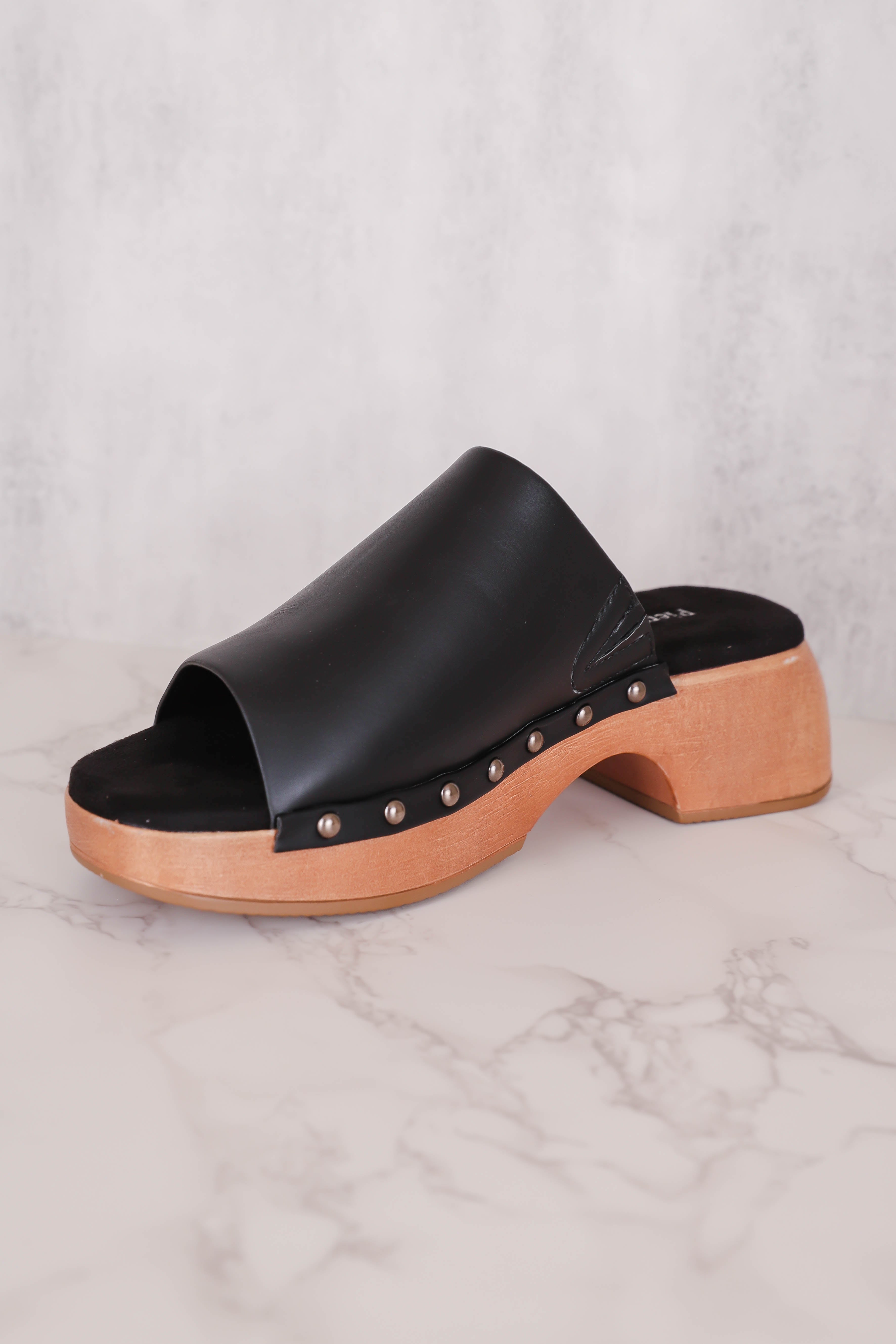 Women's Black Mules- Trendy Mule Sandals- Pierre Dumas Black Clogs ...